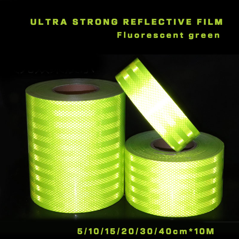 Fluorescent Green Reflective Strip 5/10/15/20/30/40cm * 10m Long, Super ...