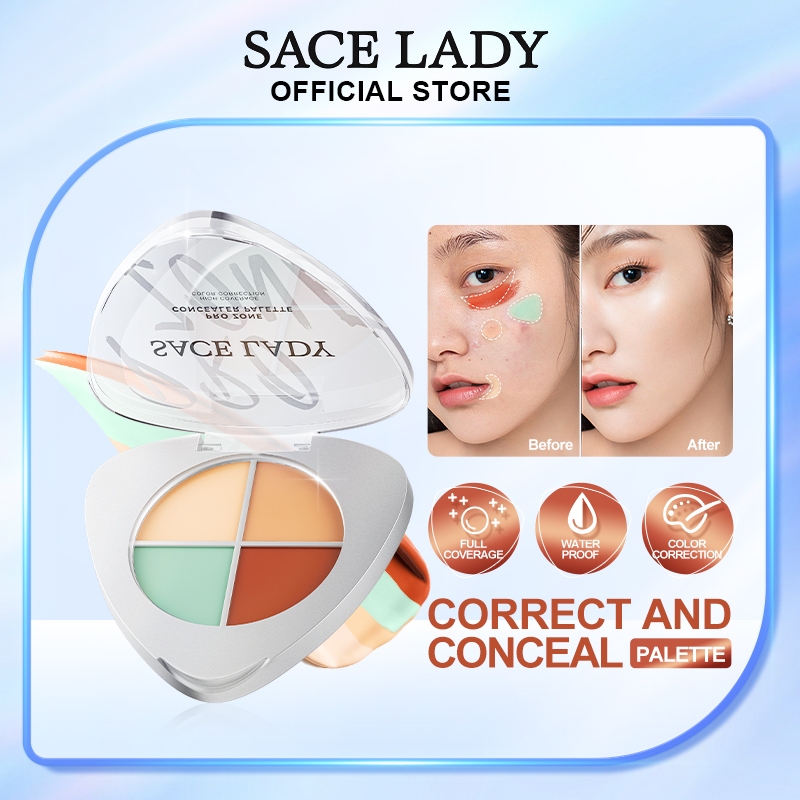 SACE LADY 4 Color Concealer Cream Full Coverage Waterproof Acne Dark ...