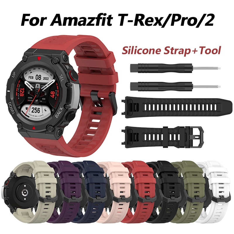 For Huami Amazfit T-Rex/T-Rex Pro/T-Rex 2 Strap Silicone Wristband ...