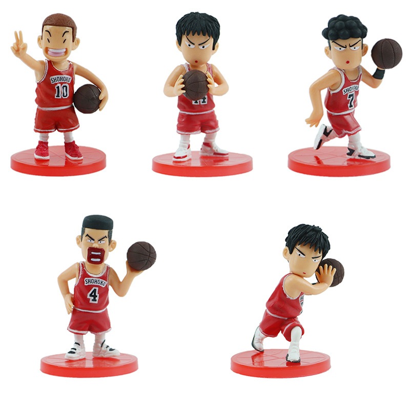 5Pcs/Set 8cm Slam Dunk Sakuragi Hanamichi Rukawa Kaede Akagi Takenori ...