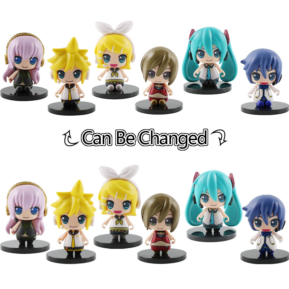 6Pcs/Set 5-7cm Virtual Idol Vocaloid Hatsune Miku Figure Akita Neru ...