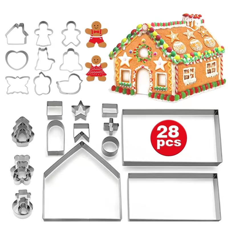 (Ready Stock)Christmas cookie mold gingerbread house 3d three ...