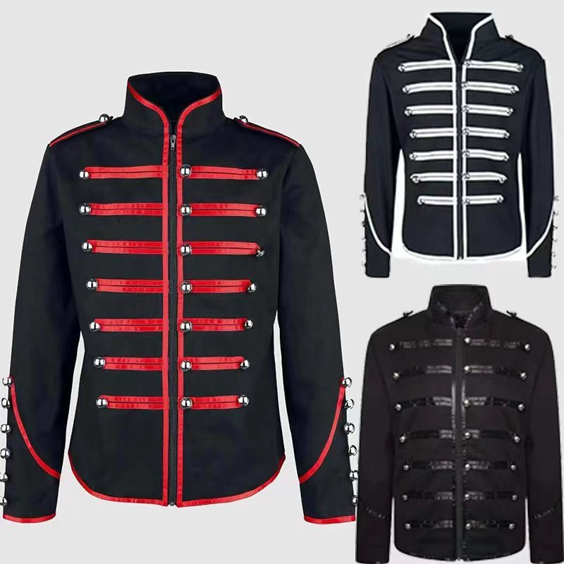 Steampunk Men Gothic Clothing Military Jackets Medieval Vintage Jacket ...