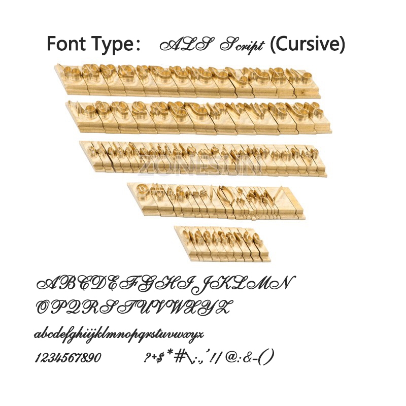 ZONESUN Apart Brass Stamp Alphabet Mold English Letters Numbers Symbols ...