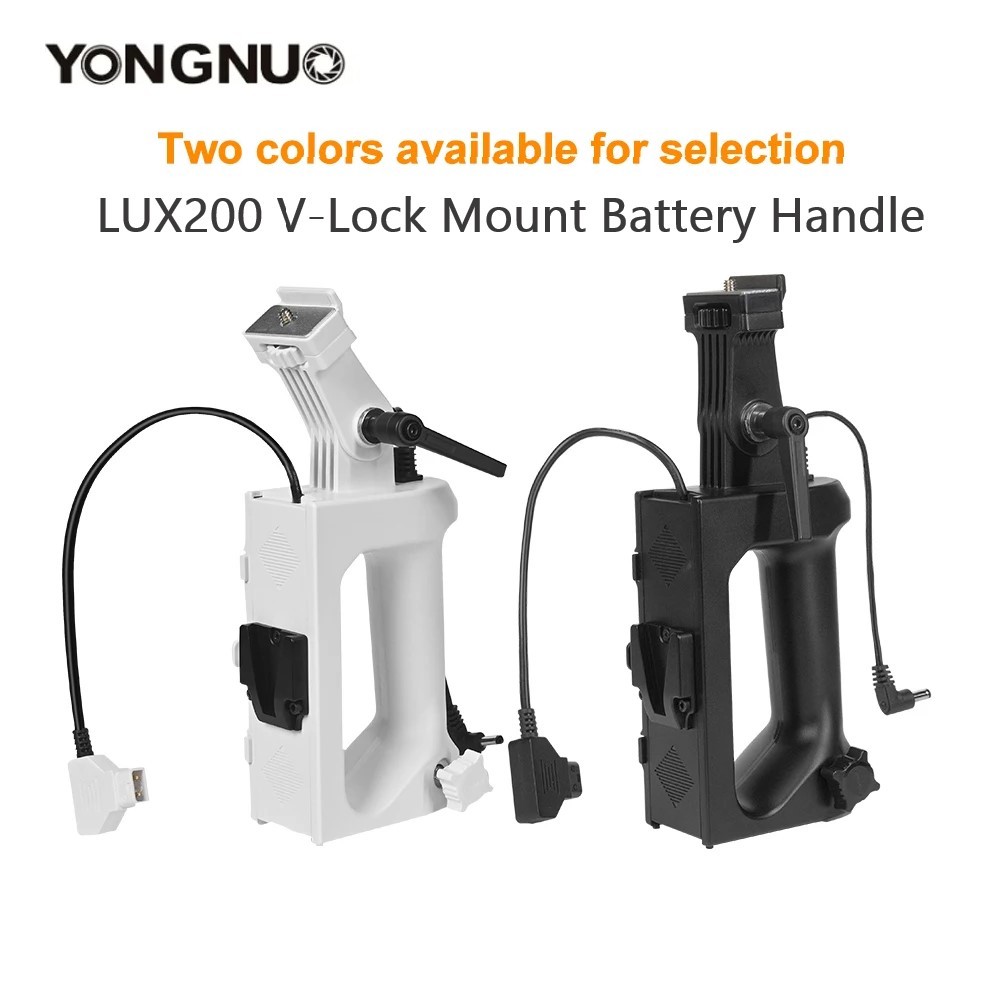 YONGNUO V-Lock Mount Battery Handle Power Supply Base Compatible with YONGNUO YNLUX200 LED Video ...