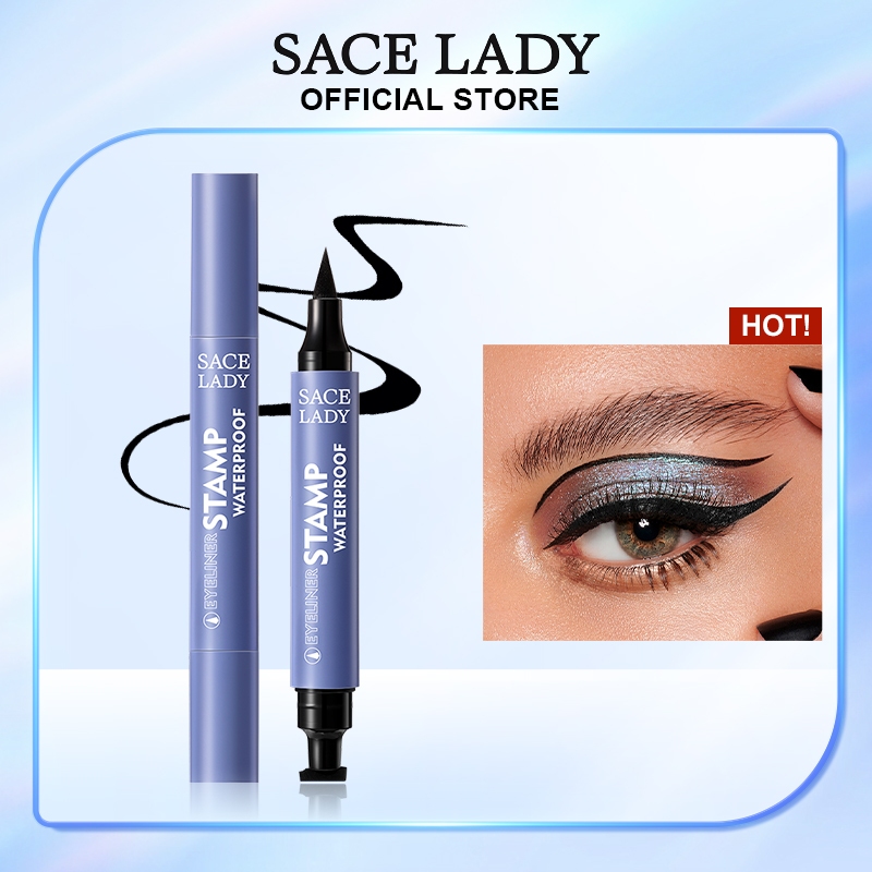 SACE LADY Eyeliner 2 in 1 Double Head Waterproof Eyeliner Pen For Cat Eye Winged Eye Cosmetic ...