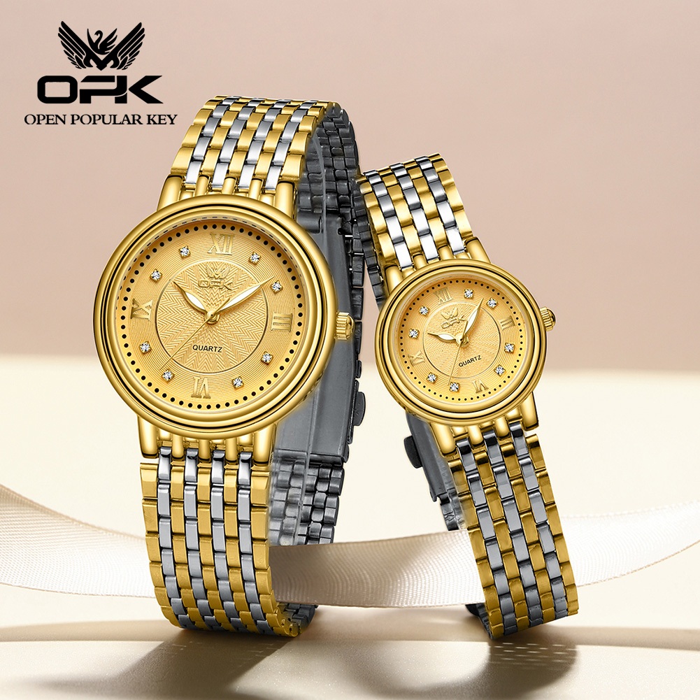 OPK Couple Watch Waterproof Original Stainless Steel Anniversary Gift ...
