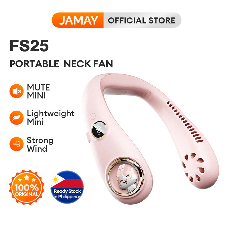 JAMAY FS25 New Upgrade 6000mAh Bladeless Silent Hanging Neck Fan ...