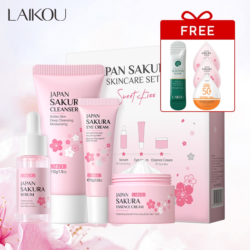LAIKOU Sakura 4pcs/Set Skin Rejuvenating Serum Lighten Blemishes ...