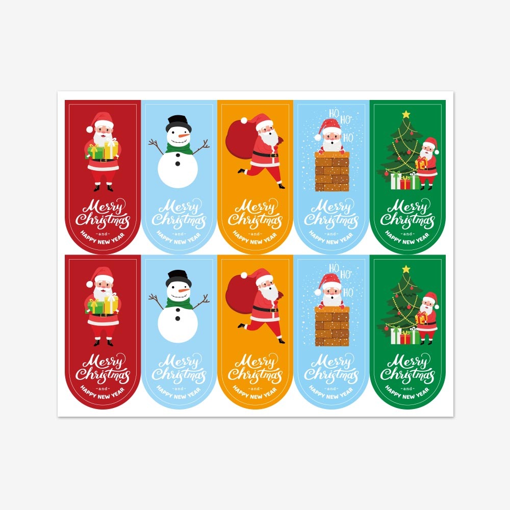 100 Pieces Cute Cartoon Merry Christmas Stickers Christmas Gift Package ...