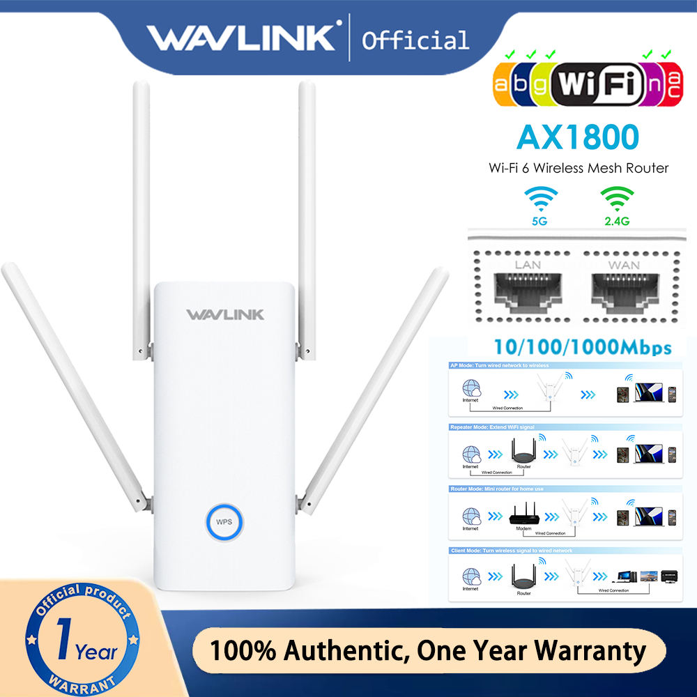 Wavlink Ax1800 Wi-Fi 6 Mesh Range Extender-Internet Booster, Dual Band ...