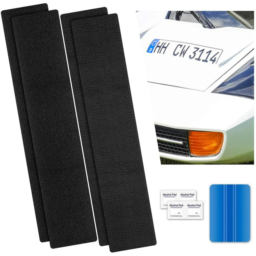 Velcro license plate holder set frameless self-adhesive 2 pieces ...