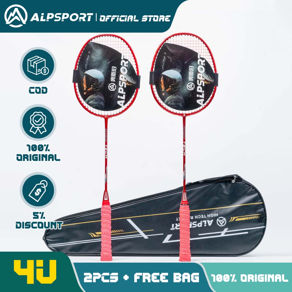 ALPSPORT Gemini 2Pcs 4U G5 100% Carbon Fiber Badminton Racket Original ...