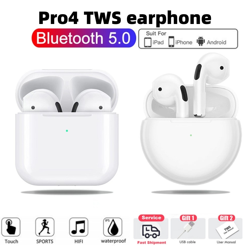 TWS Pro 4 Wireless Earbuds with Microphone Touch Control Bluetooth ...