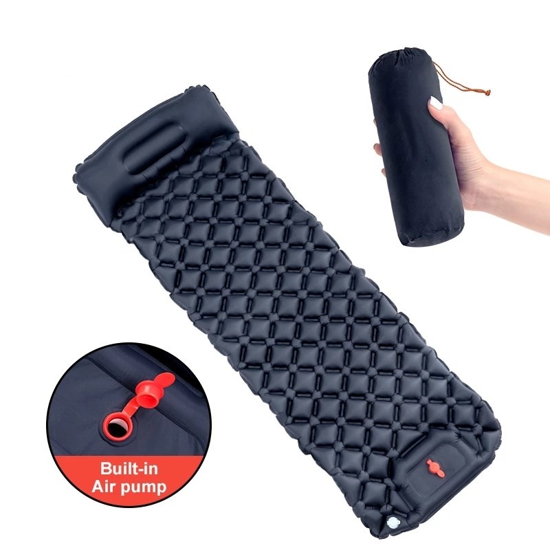 Camping Sleeping Pad Inflatable Mattress with Pillows Ultralight Air ...
