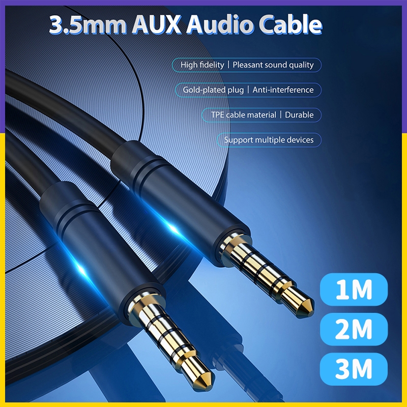 【Fast Ship】3.5mm Aux Cable Male To Male Audio Cable 1M 2M 3M Stereo ...