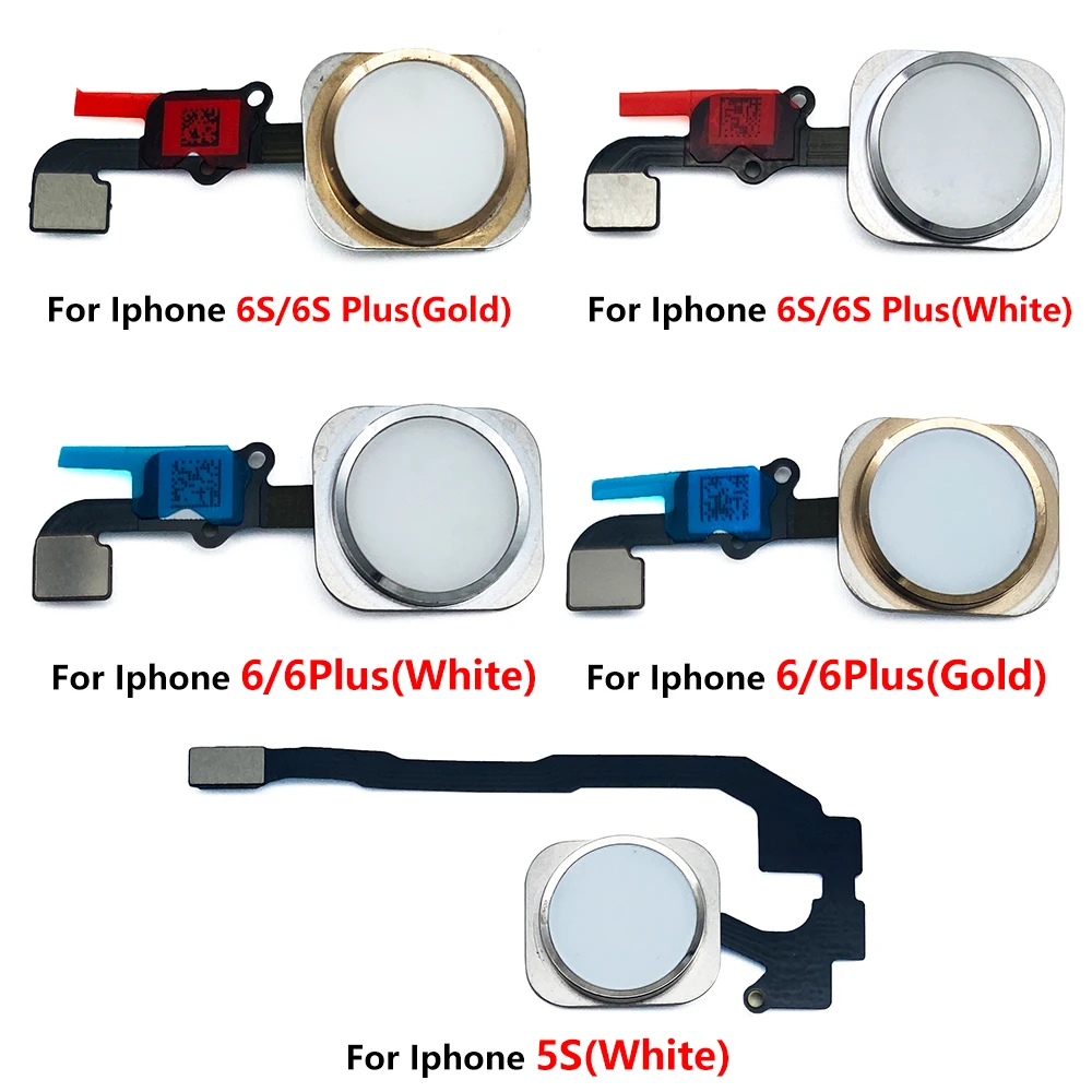 Home Button for Phone 6 6s 5s 8 7 Plus With Flex Cable Main Key Return ...