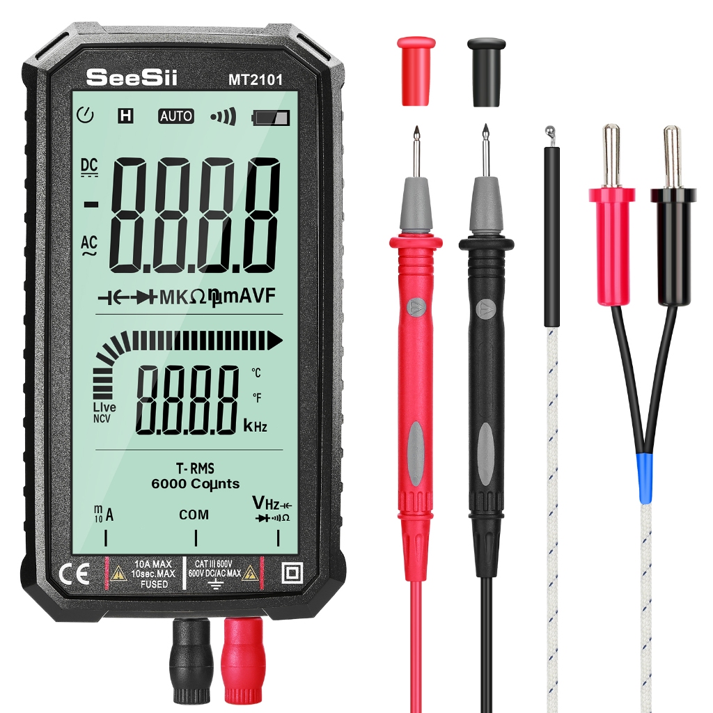 Seesii 4.7 Inch LCD Multimeter Direct Current Voltage Current AC ...