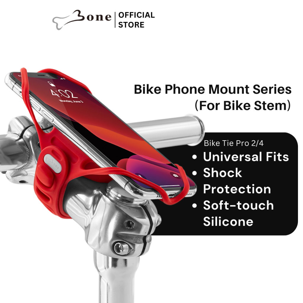[BONE-BTP2/4] MTB/Bike Phone Mount Holder (for Bike Stem): Universal ...