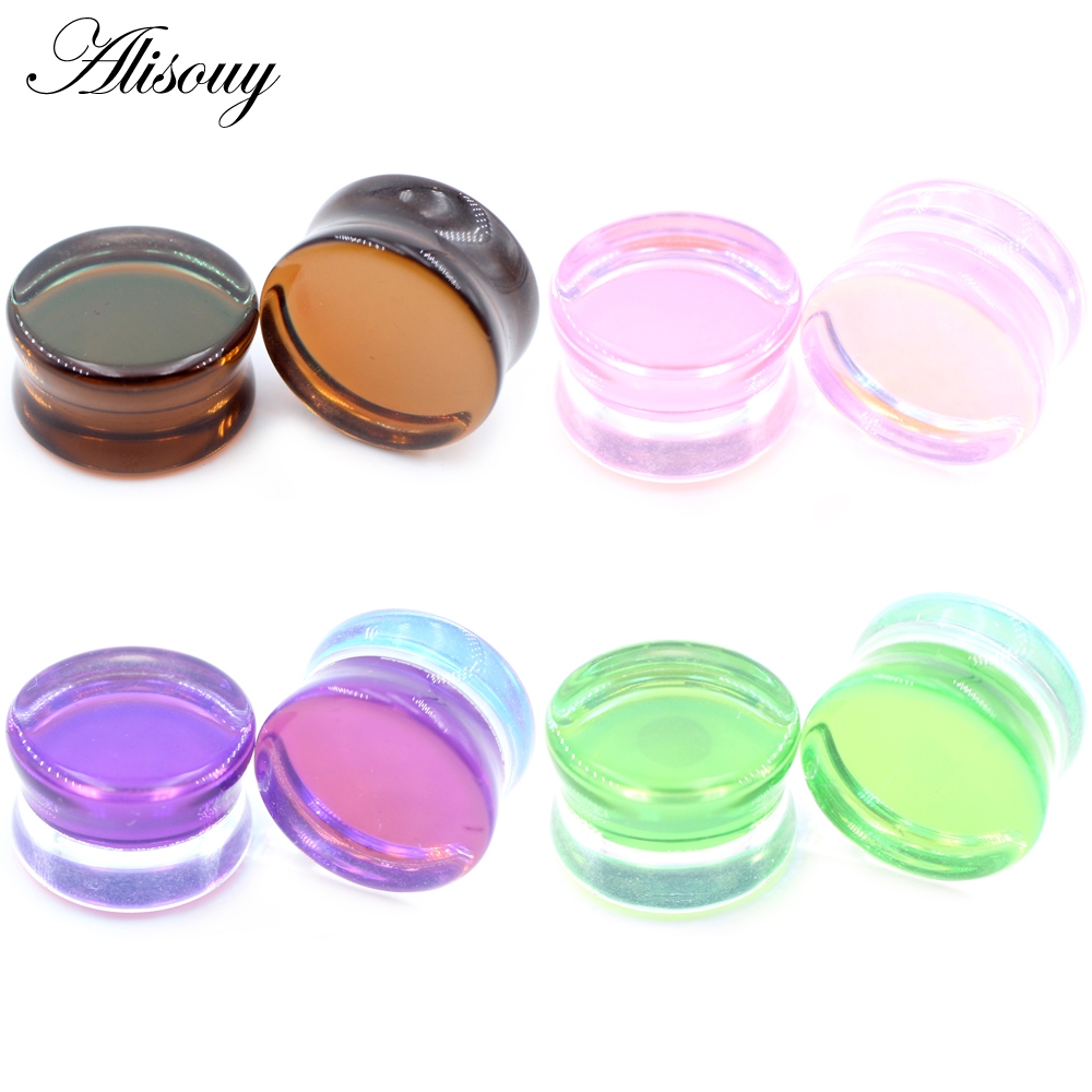 Alisouy 1 Piece 6mm-30mm Round Glass Women Men Ear Plugs Tunnels Guages ...