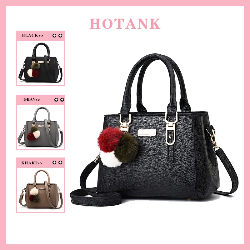 Free Gifts Simple Handbag Double Zipper Single Shoulder Messenger Bag ...