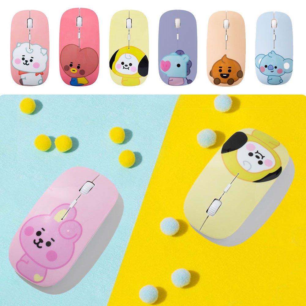 KPOP BT21 Wireless Mouse Rechargeable Silent Gaming Mouse For Laptop ...