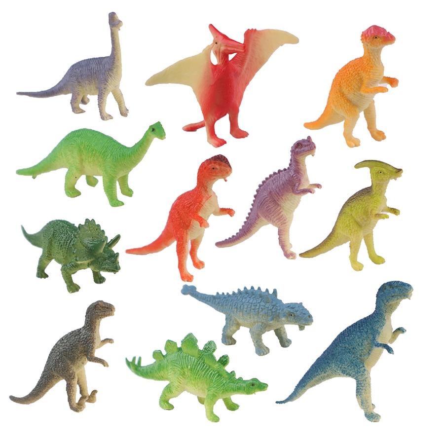 Dinosaur Toy Model Full Set of 12, Tyrannosaurus Stegosaurus ...