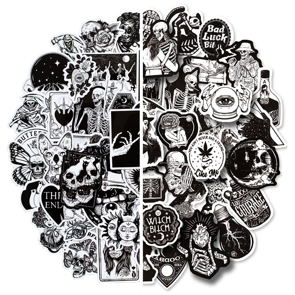 100Pcs/Set Gothic Stickers Horror Punk Skull Stickers | Shopee Philippines