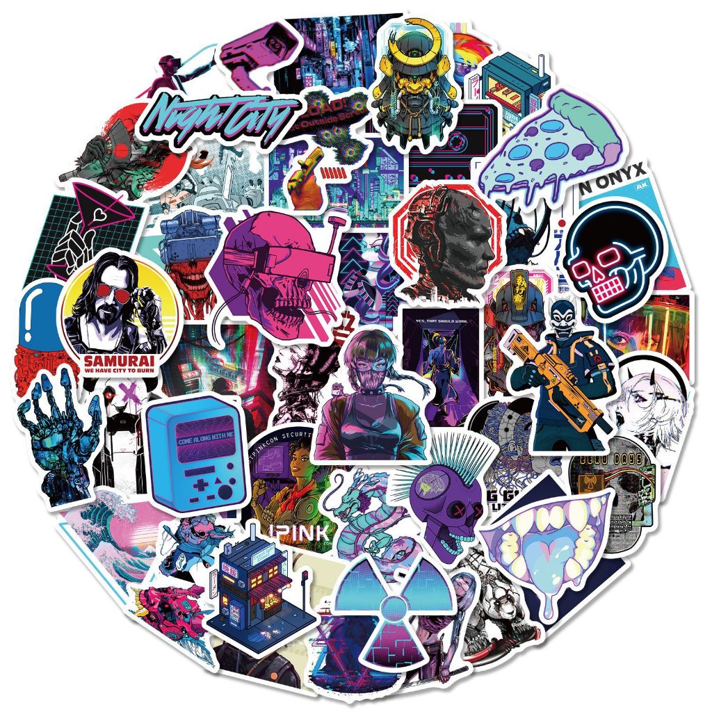 50Pcs/Set Cool cyberpunk Stickers | Shopee Philippines