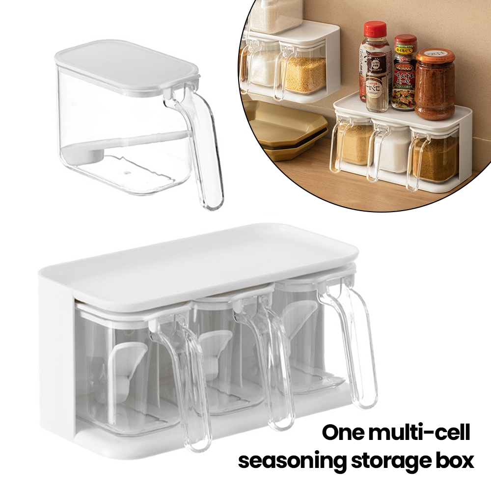 Condiments Container Kitchen Seasoning Jar Seasoning Box Wall-mounted ...
