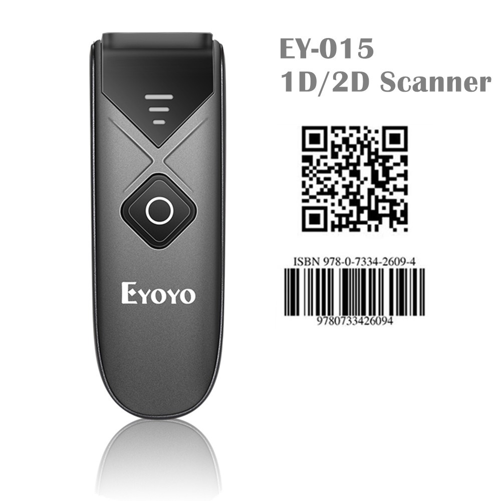 Eyoyo Mini 2D QR 1D Bluetooth Barcode Scanner Portable Wireless Barcode Reader with USB Wired ...