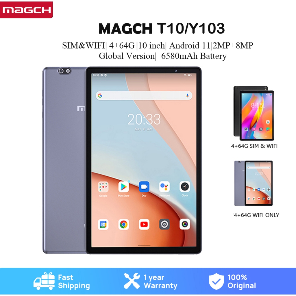 MAGCH Wifi Android Tablet T10/Y103 Tablet 10.1 Inch Android 4GB RAM ...