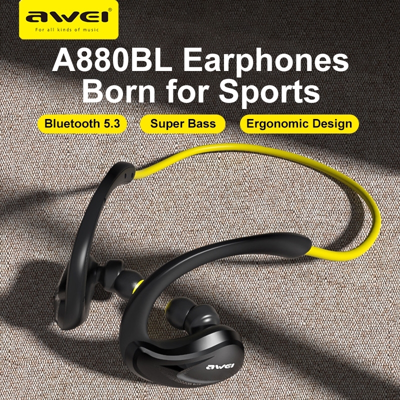 Awei A880BL Bluetooth Earphones Wireless Neckband Bluetooth Headset 5.3 ...