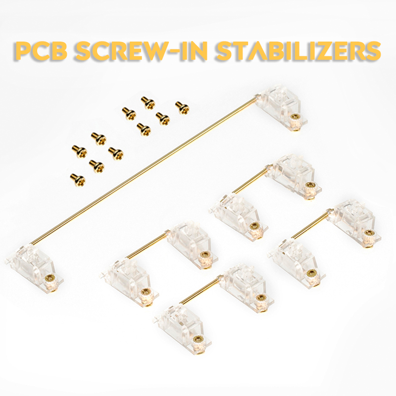 V1 Transparent Gold Plated PCB Screw-in Stabilizers 2u 6.25u Keycap ...