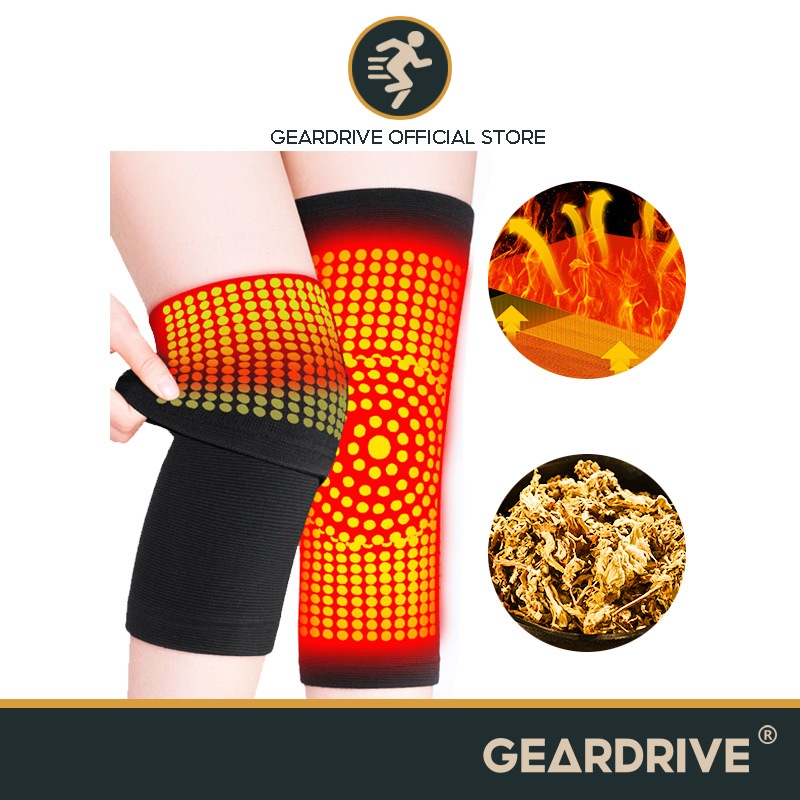 GEARDRIVE Genuine Wormwood Knee Pads Self Heating Four Sided Elasticity ...