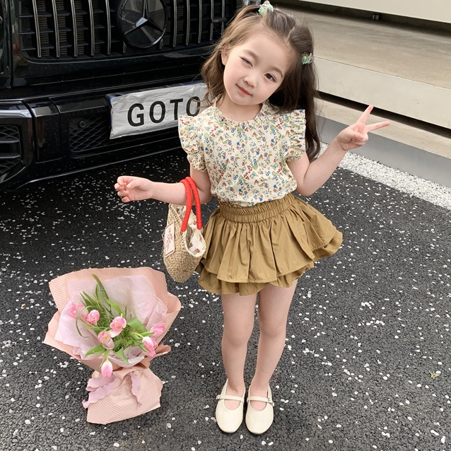 1-6 years old kids girl outfits baby girls clothes short sleeves floral ...
