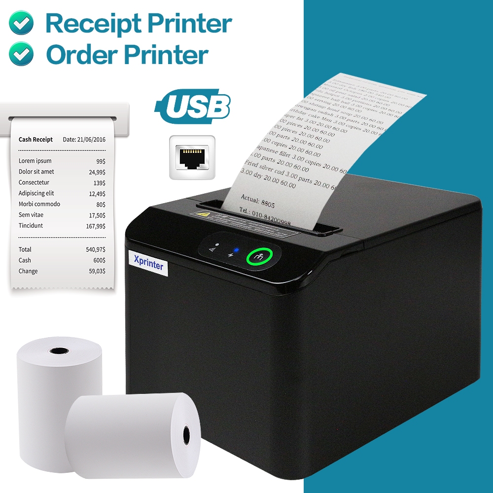 Receipt Printer 80mm Hand printer T80Q USB/USB+Lan port printer With ...