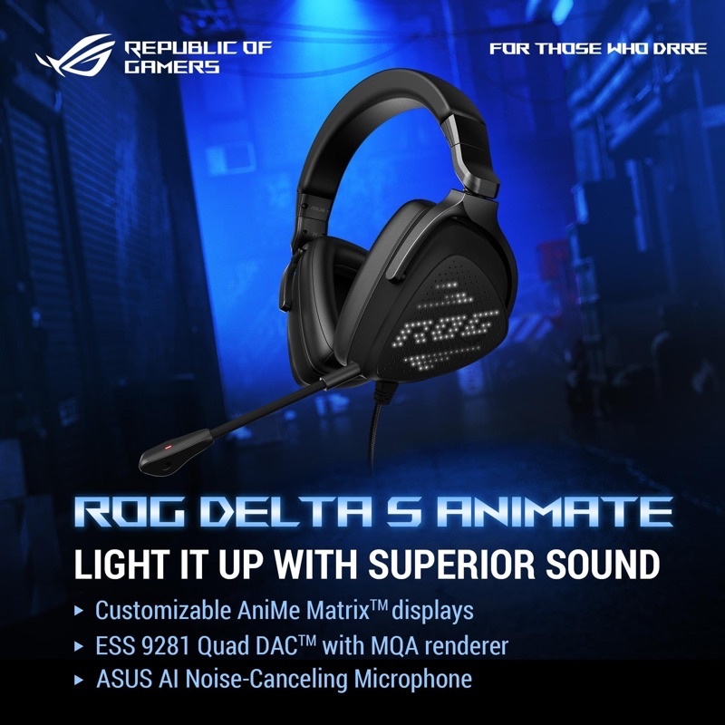 Asus Rog Delta S Animate Matrix Wired Gaming Headset Detachable ...