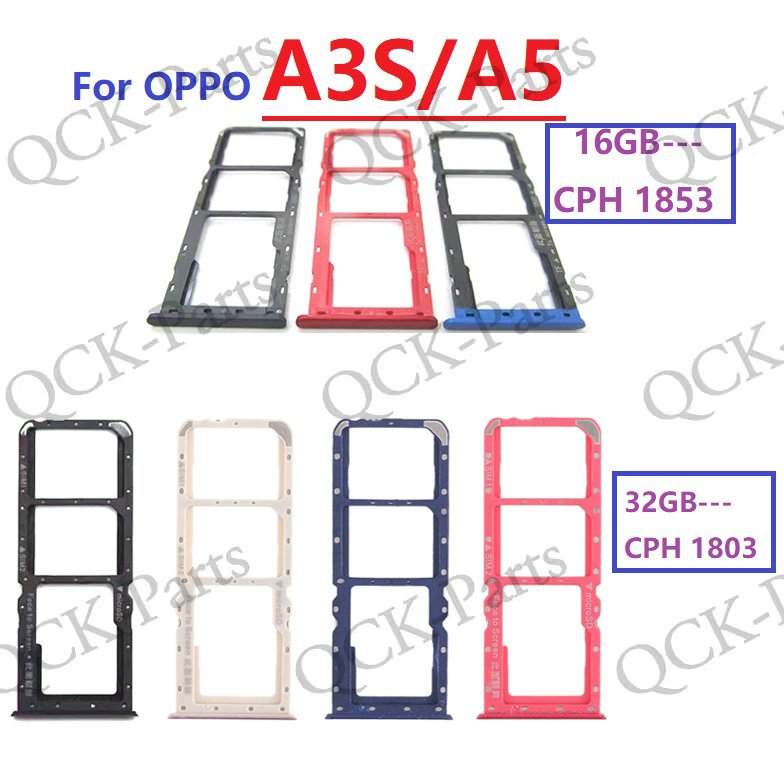 Sim Card Tray Holder Adapters For OPPO A3S A5 CPH 1803 1853 Sim Reader ...