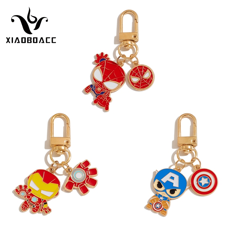 XiaoboACC Women and Men Cartoon Avengers Keychains DIY Creative Captain ...
