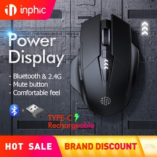 Inphic A1 Wireless Mouse Bluetooth+2.4G tri-mode Rechargeable ...