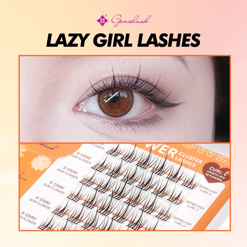 【with glue】GENIELASH Lazy Girl Lashes New Natural False Eyelashes ...
