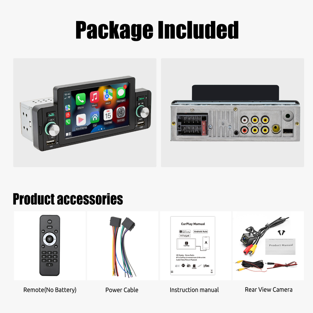 ESSGOO 5 inch 1 Din car MP5 Player HD Touch Screen Bluetooth Car Stereo Radio Mirror Link FM/TF ...