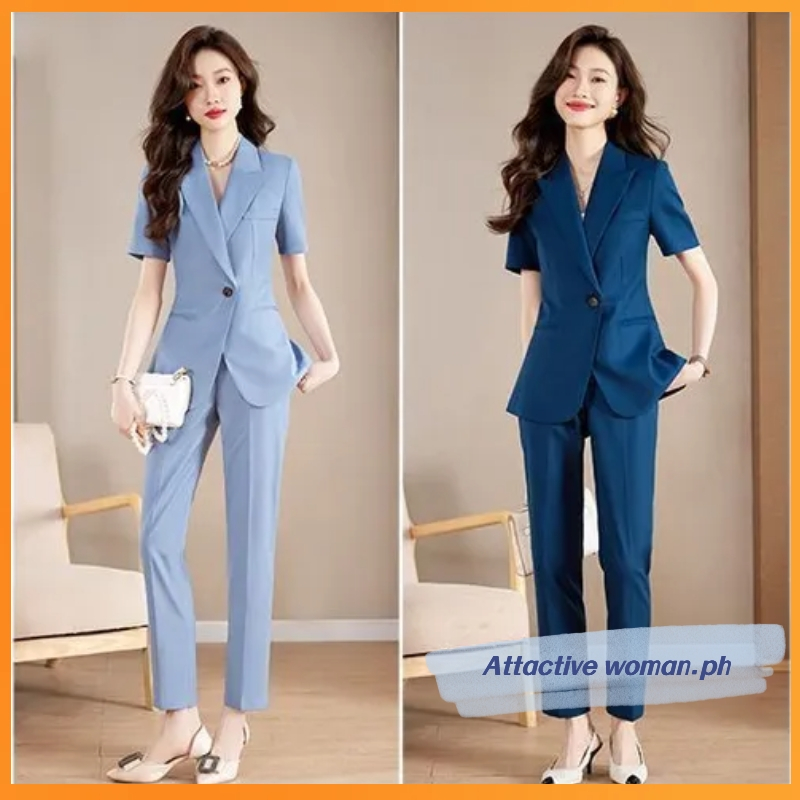 1499₱ [Ready stock]Terno for women formal korean short sleeve casual ...