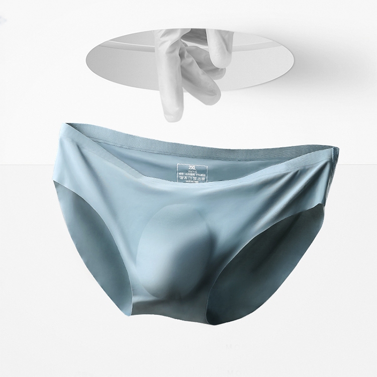 Mens Underwear Mens Ice Silk Briefs Summer Breathable Quick Drying