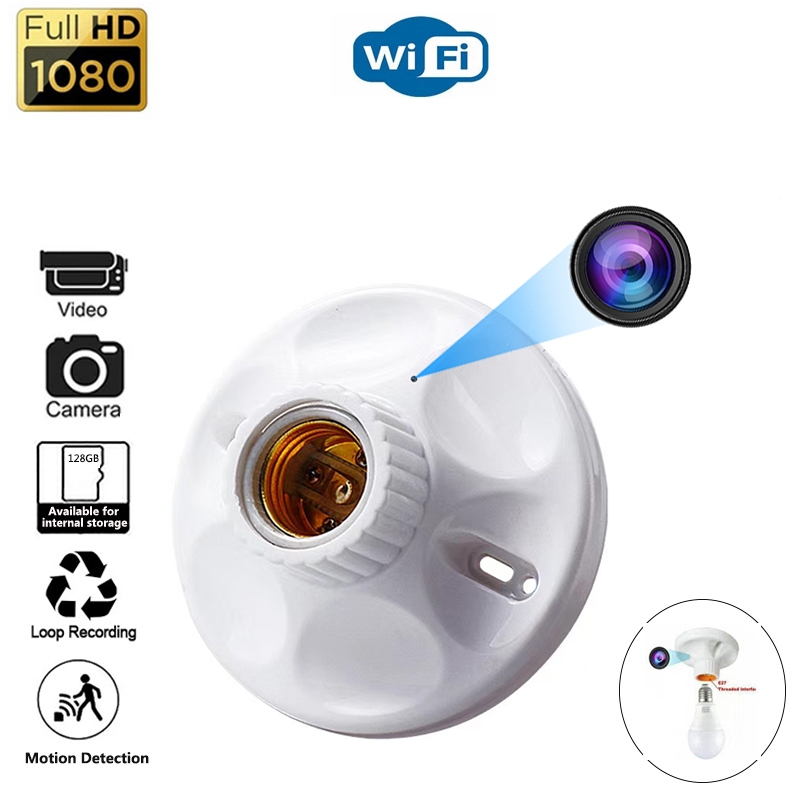 E27 Light Lamp Bulb Holder Socket With 1080P HD Mini Wifi spy Camera ...
