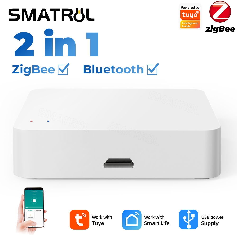 SMATRUL Tuya Multi-Mode Gateway Zigbee Bluetooth Mesh Wireless Bridge Hub Smart Home App Control ...