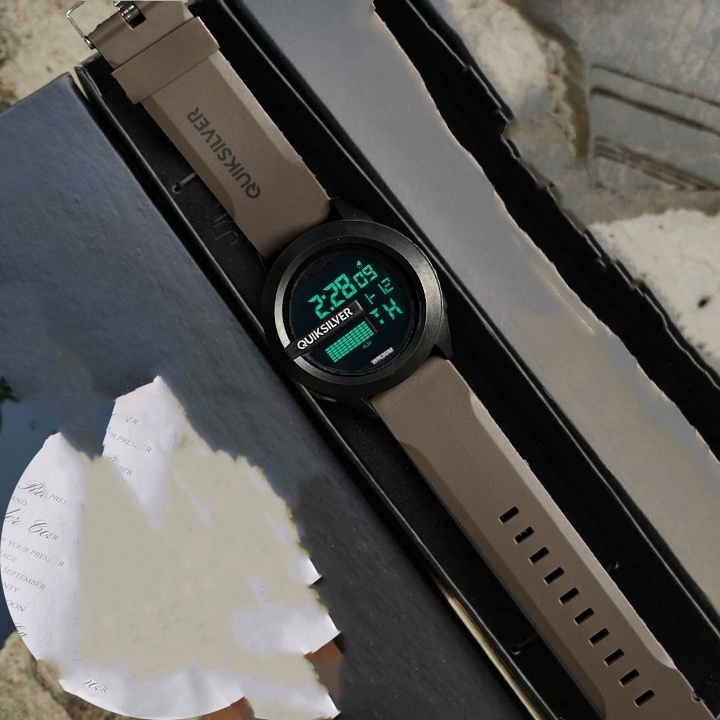 Quiksilver Men Watch Waterproof Digital Male Wrist Watch with Rubber ...