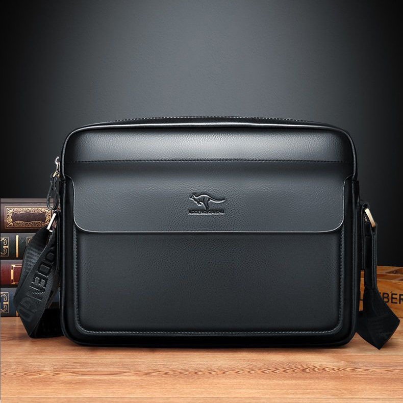 New Men's business shoulder bag briefcase leather formal bag Laptop ...