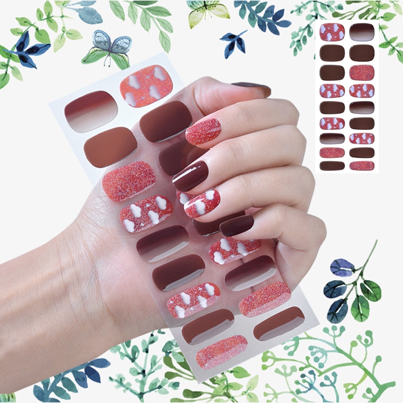 24PCS Colorful Cloud UV Phototherapy Semi Cured Gel Nail Stickers ...